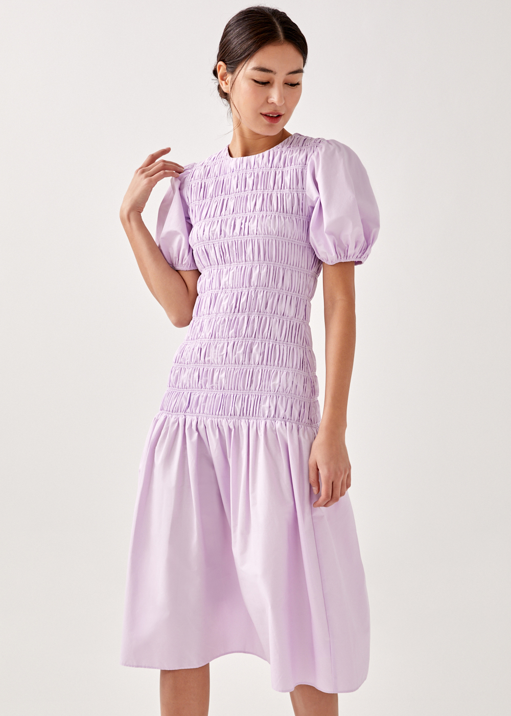 Buy Gemira Smocked Puff Sleeve Midi Dress @ Love, Bonito Singapore ...