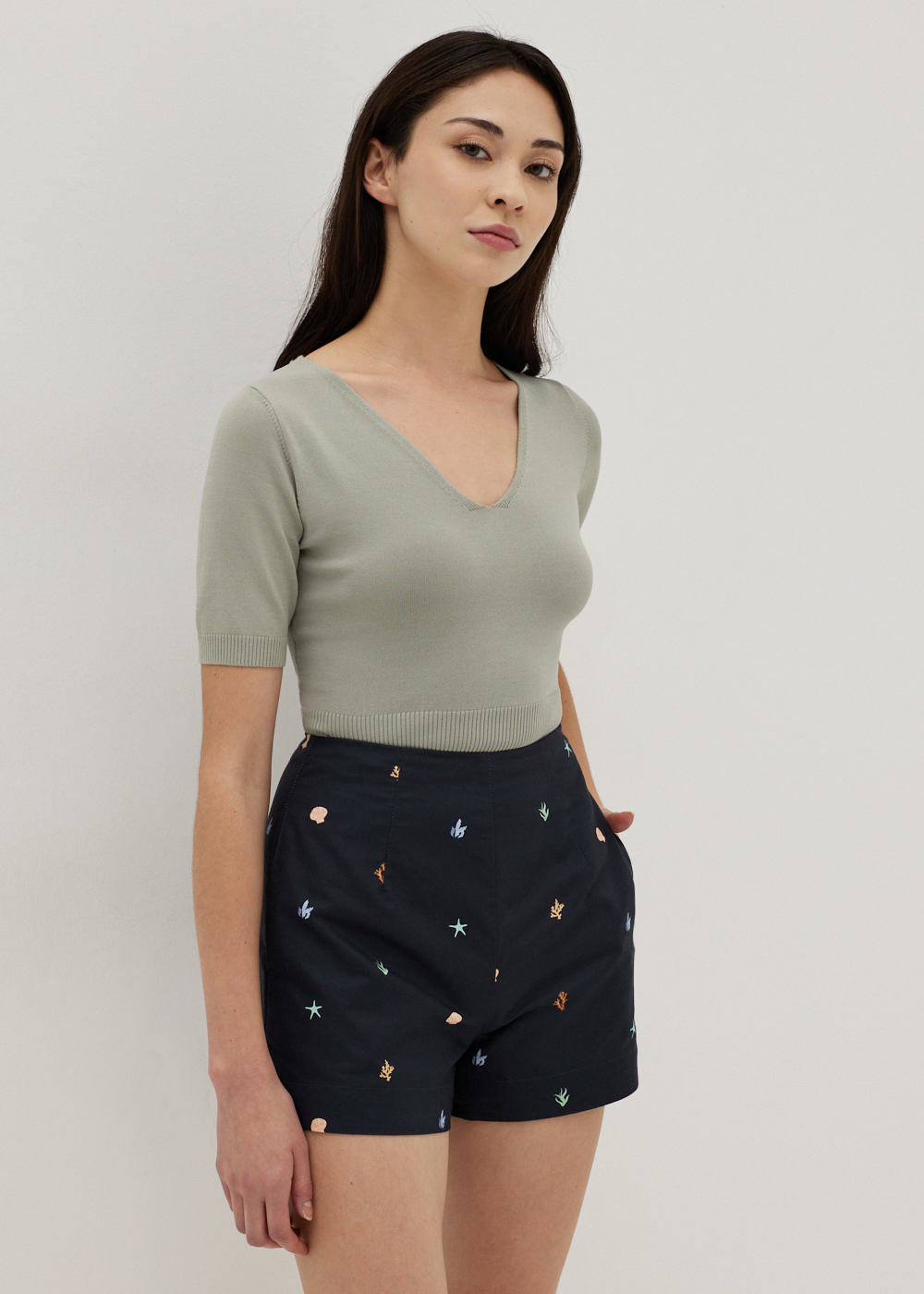 Buy Zalena Cotton Classic Shorts in Tidal Daydream @ Love, Bonito ...