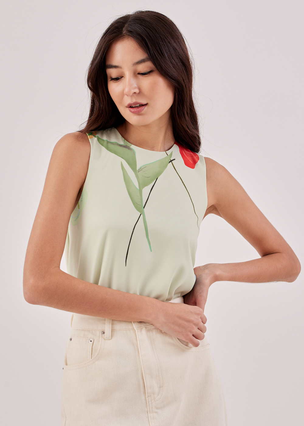 Buy Halette Round Neck Shell Top in Precious Treasures @ Love, Bonito ...